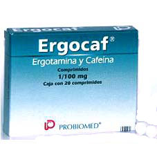 Ergocaf, ergotamina, cafeína, migraña, comprimidos, Probiomed, RX ...