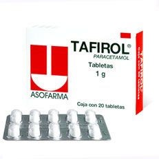 Tafirol, paracetamol, dolor, fiebre, tabletas, Asofarma, RX-traumatologia