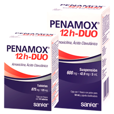 Penamox 12H Duo, amoxicilina, antibiótico, tabletas, Sanfer, RX ...