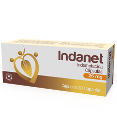 Indanet, indometacina, dolor, inflamación, cápsulas, Bruluart, RX ...