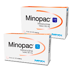 Minopac, minociclina, antibiótico, tabletas, Italmex, RX-antiinfecciosos
