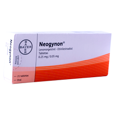Neogynon, levonorgestrel, anticonceptivo, grageas, Bayer, RX-ginecologia