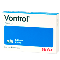 Vontrol, difenidol, náuseas, vómito, vértigo, tabletas, Sanfer, RX ...